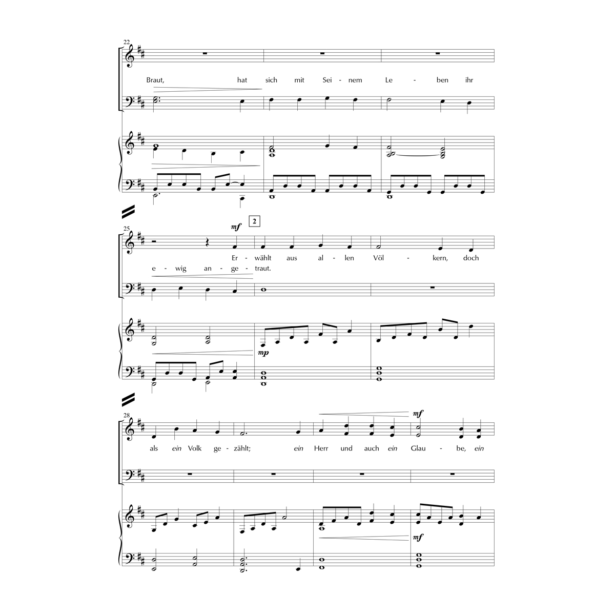 Fest stehet die Gemeinde - SATB + Piano (Partitur)