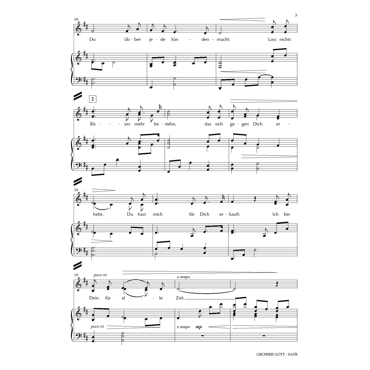 Großer Gott - SATB + Piano (Partitur)
