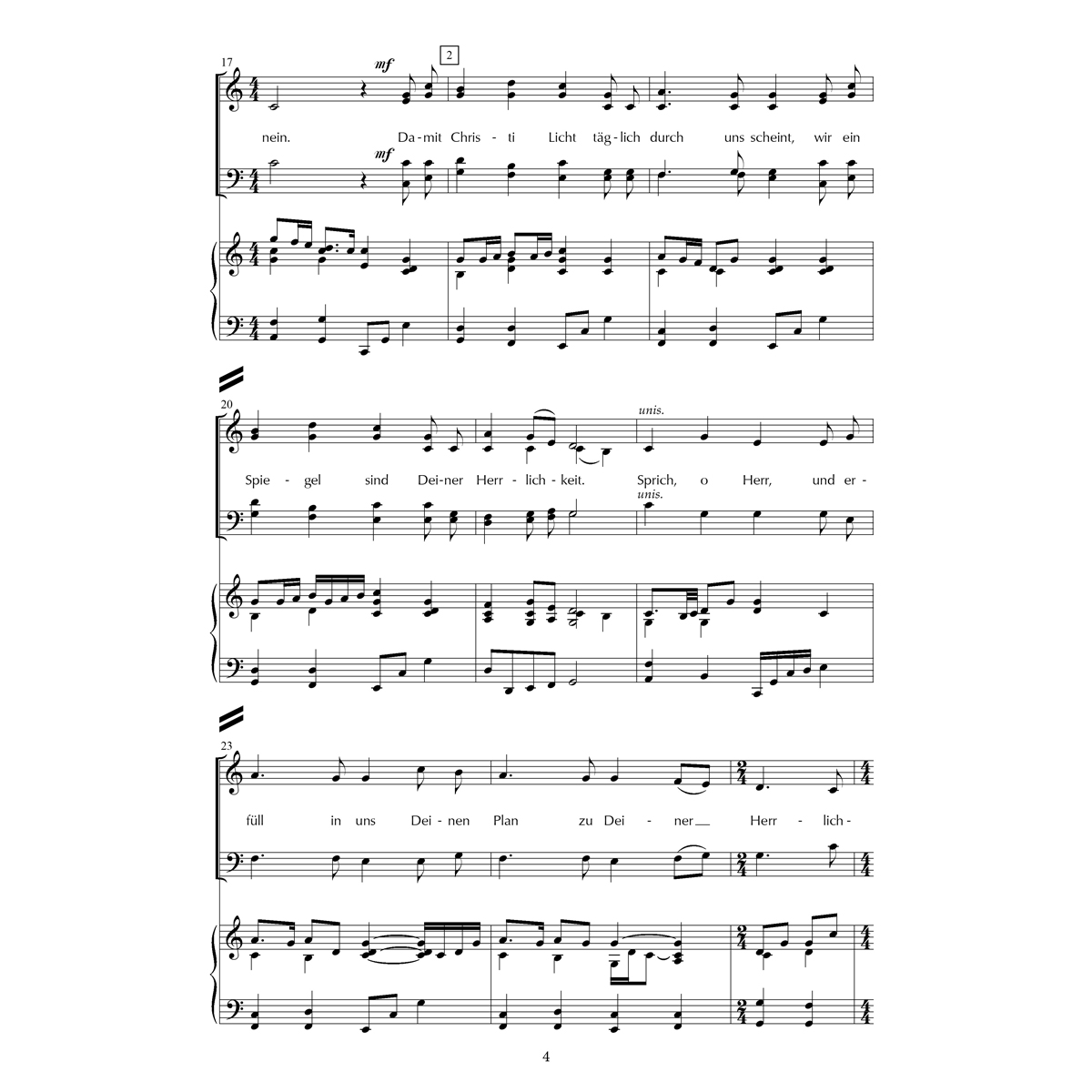 Sprich, o Herr - SATB + Piano + Violine